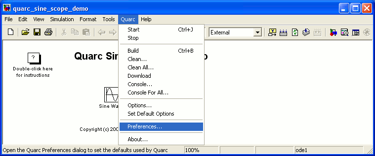 QUARC Sine and Scope Demo :: QUARC Demos